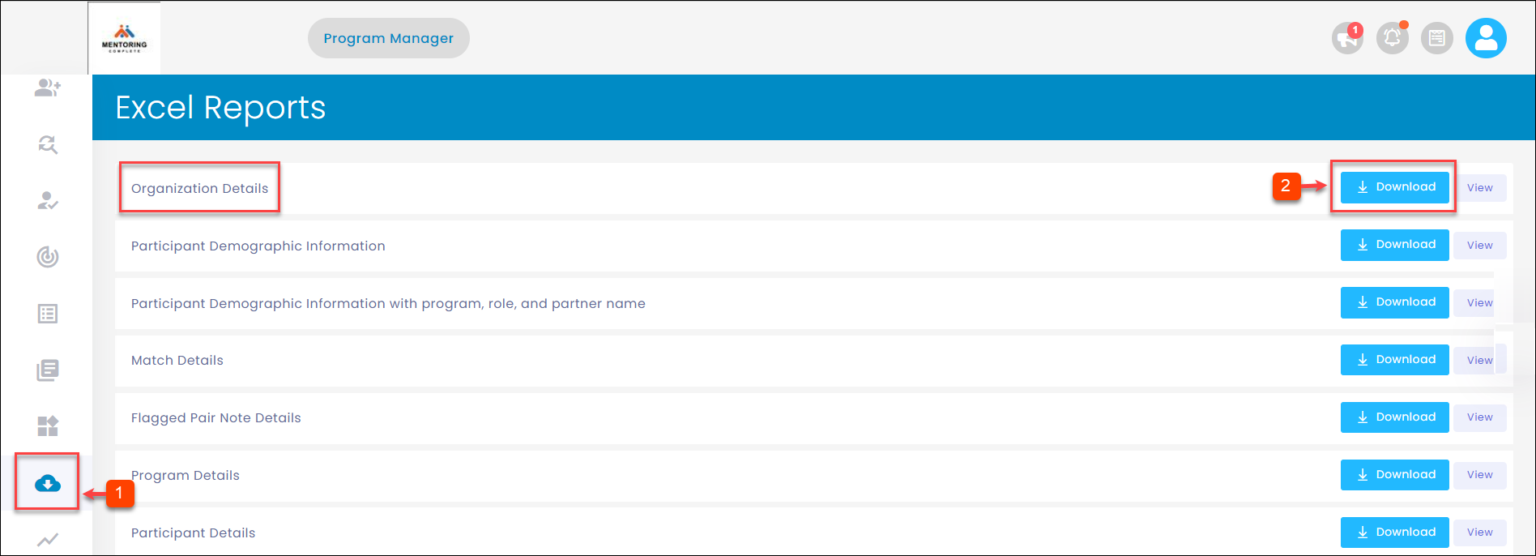 Download Reports from Excel Reports - Mentoring Complete